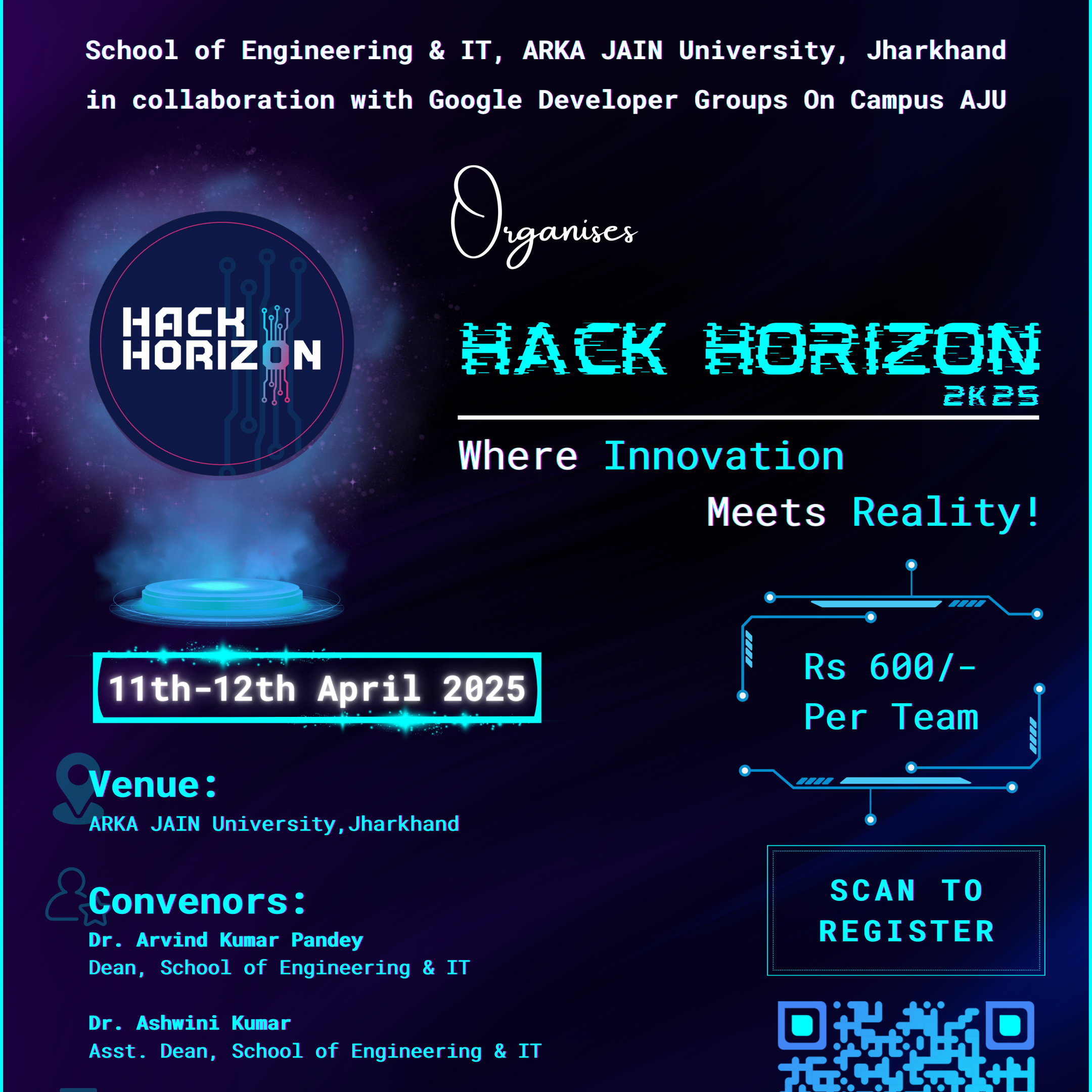 See Hack Horizon : Where Innovation Meets Reality at Google Developer Groups GDG on Campus Arka ...